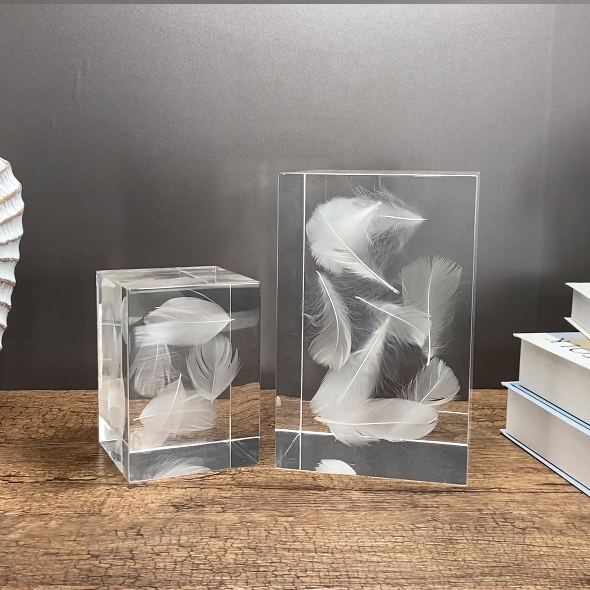 Nordic Angel Feather Acrylic Decoration, Floating Feathers Transparent ...