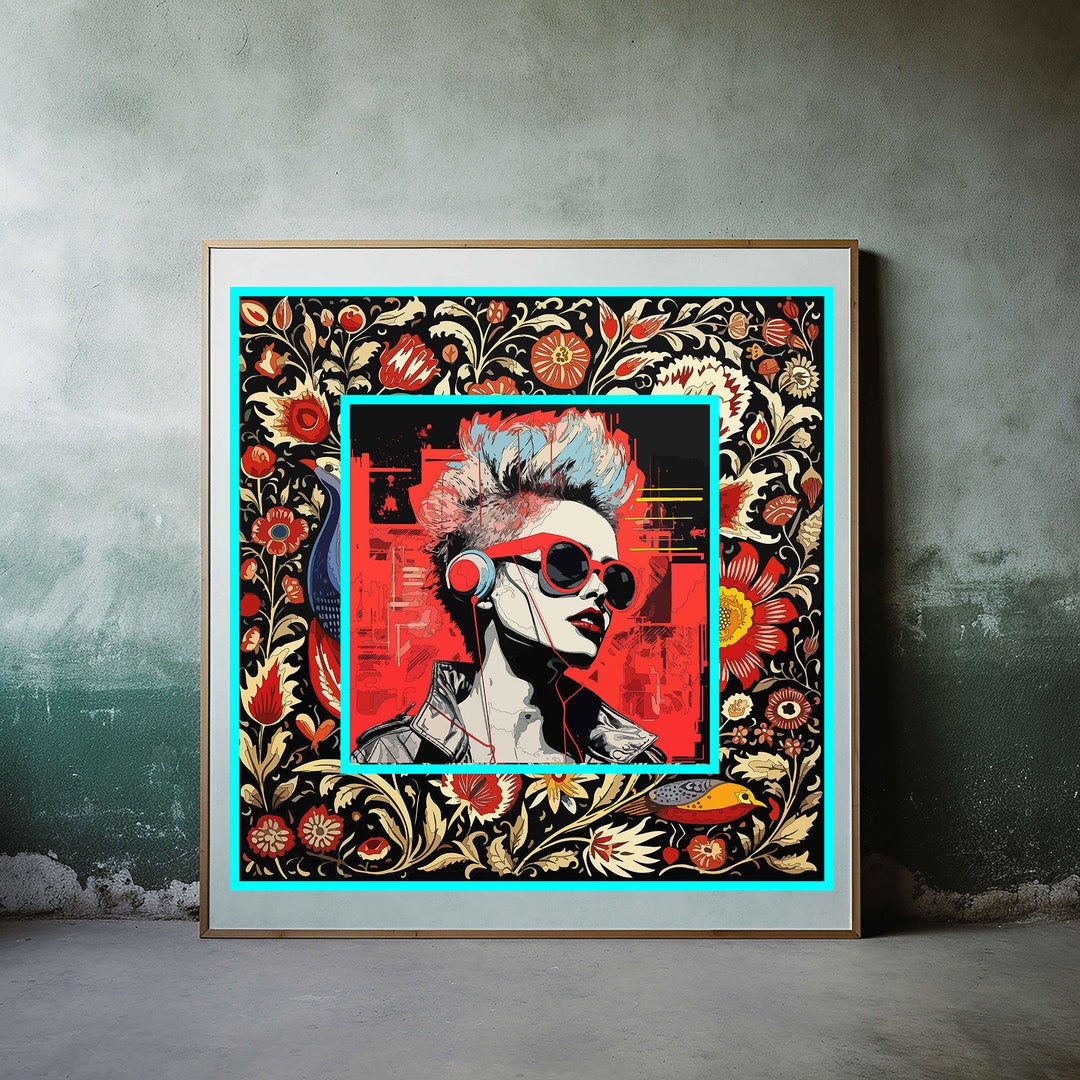 FUNK#1 - Printable Digital Art, Portrait, Face, Punk Revival, Home ...