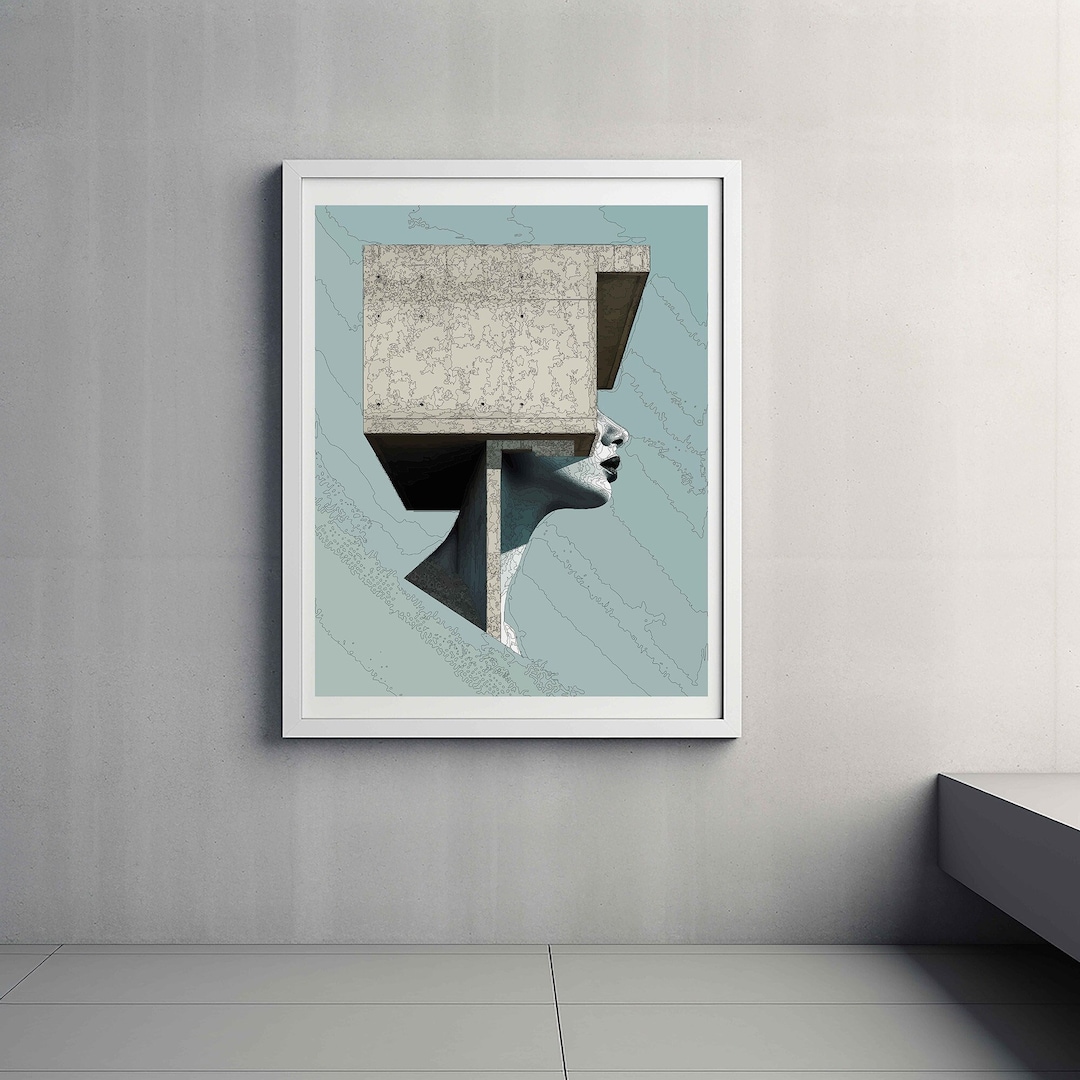 BRUTAL MIND** - Printable Digital Art, Portrait, Face, Brutalism, Home ...