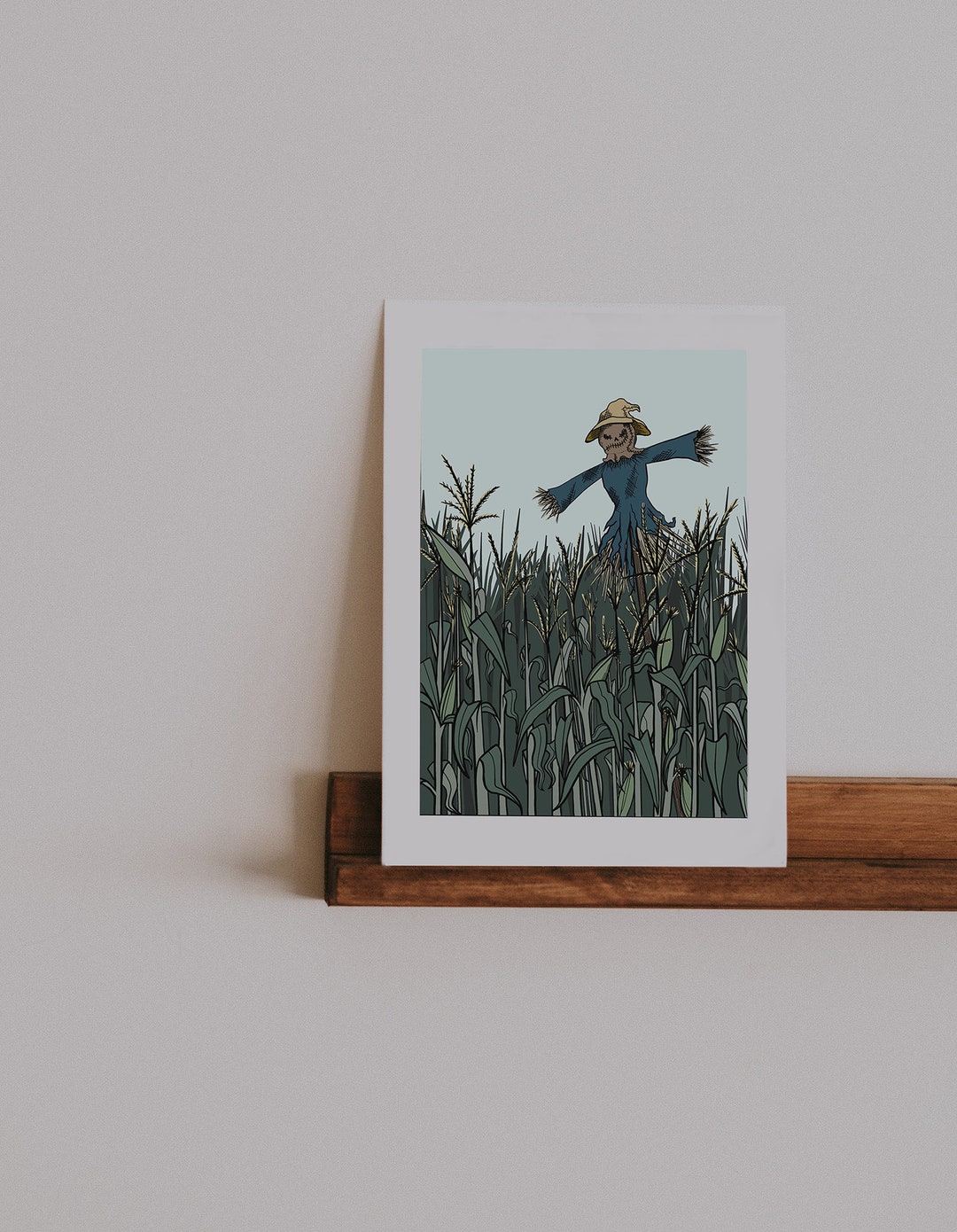 Cornfield Art Print, Fall Art Print, Spooky Fall Art, Halloween Art, Spooky Scarecrow, Spooky ...