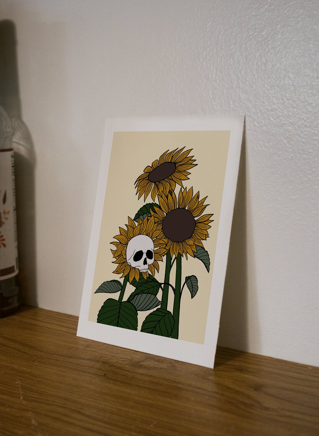 Spooky Sunflower Art Print, Spooky Art, Sunflower Art, Gothic Art ...