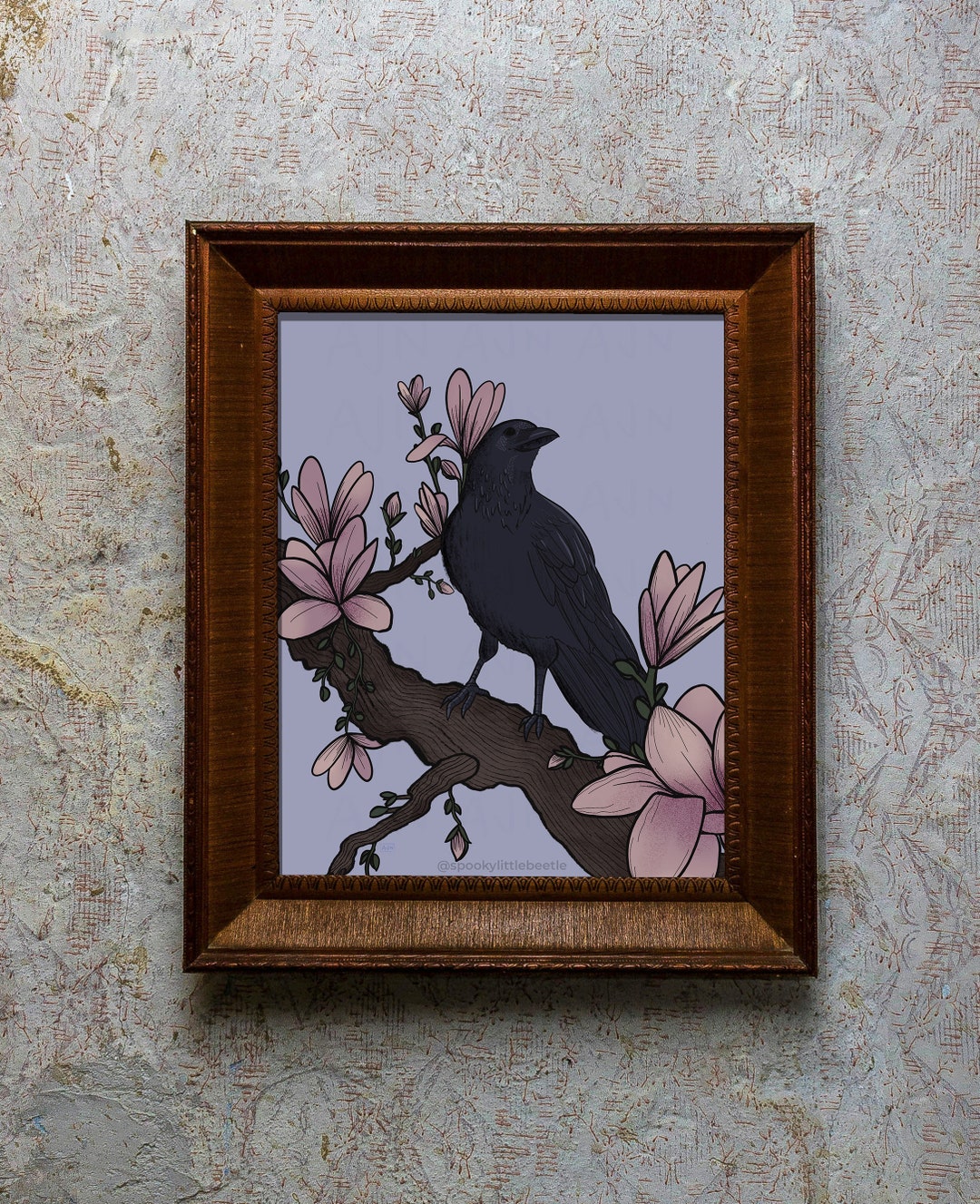 Crow Art, Spring Art, Spooky Cute Art, Whismical Art, Cherry Blossoms ...