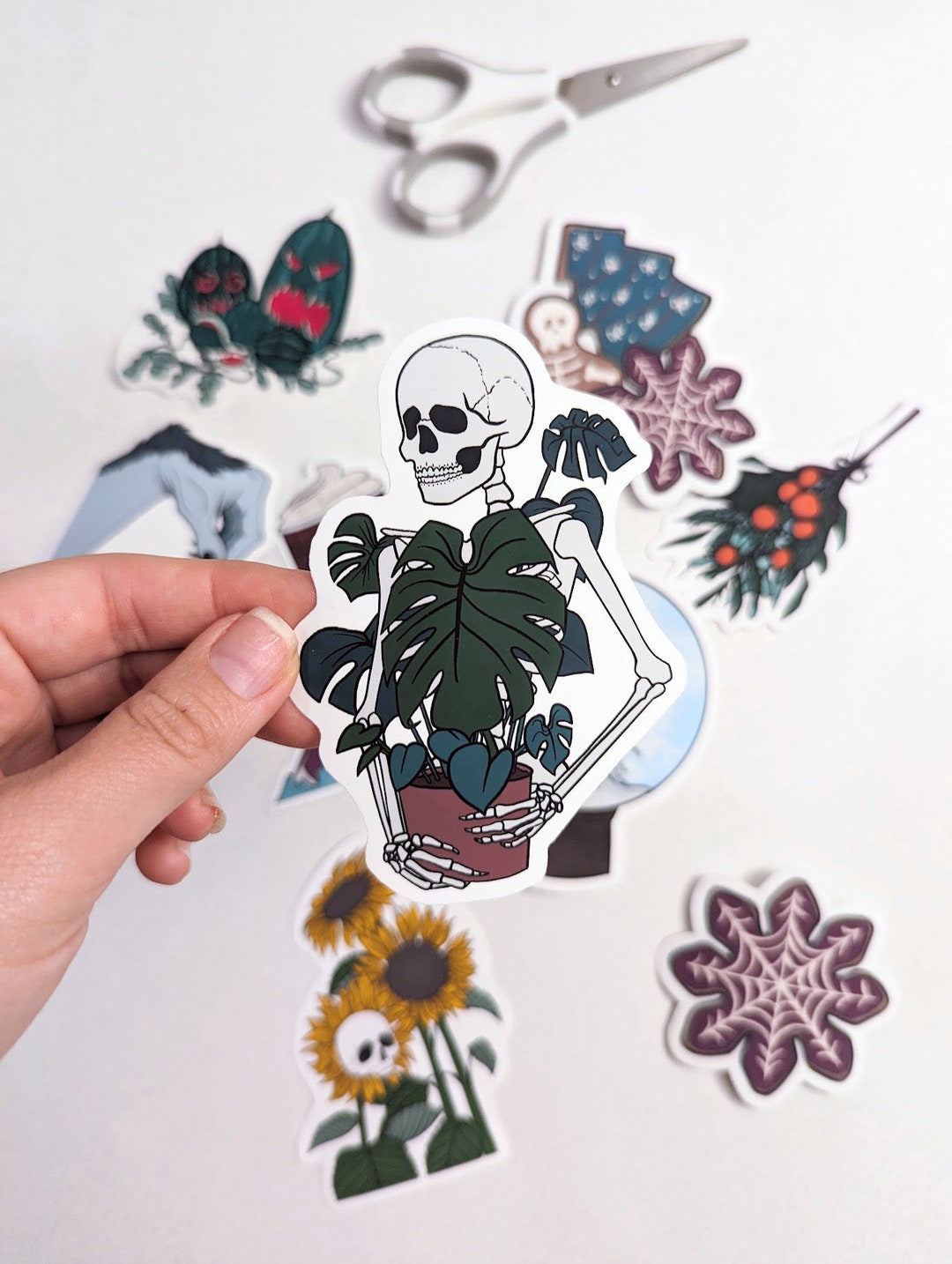 Monstera Sticker, Monstera Plant Sticker, Spooky Plant Sticker, Plant ...