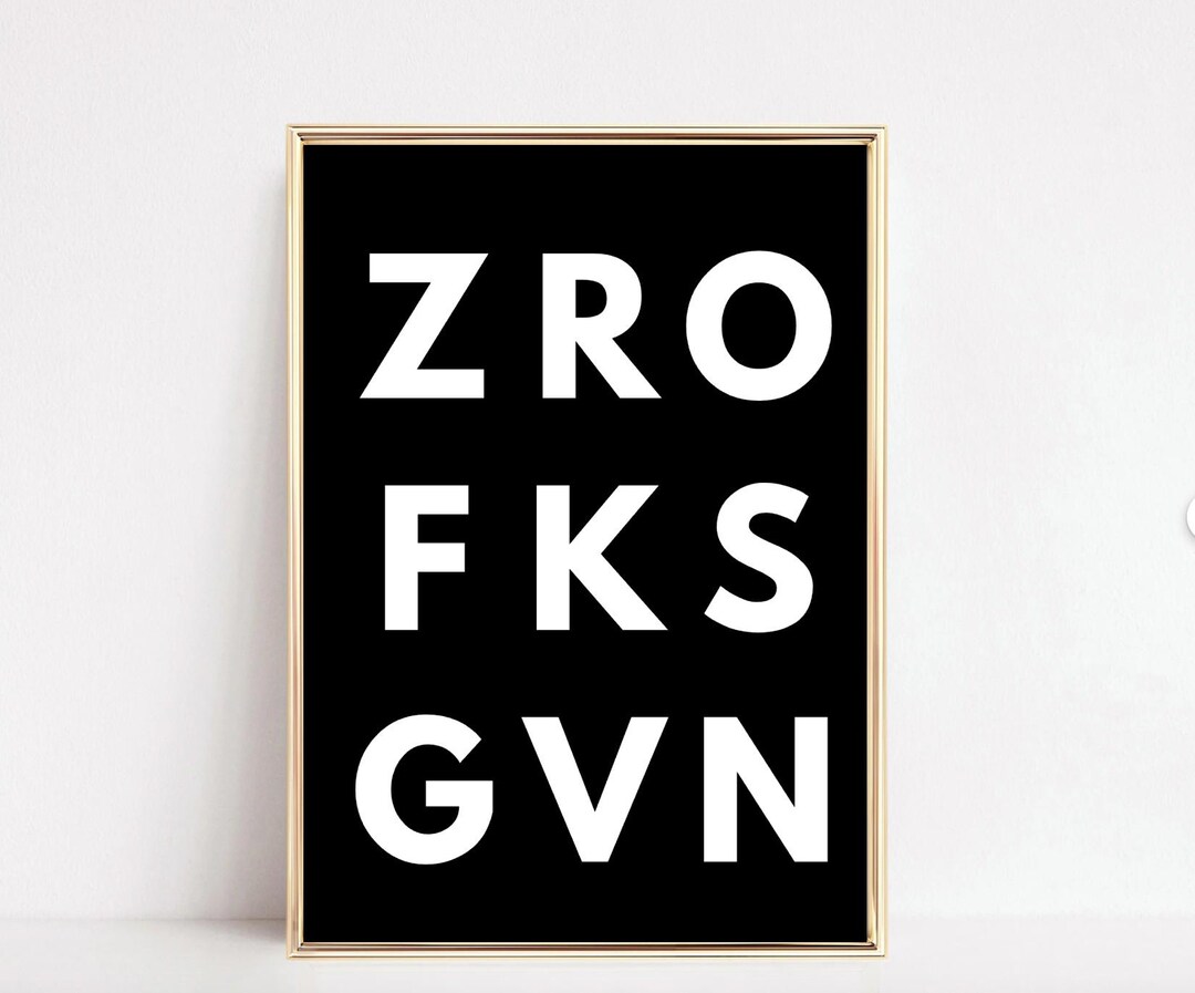 Zero Fox Given Minimalist Typo Design Print Feminist Art Scandi Home ...