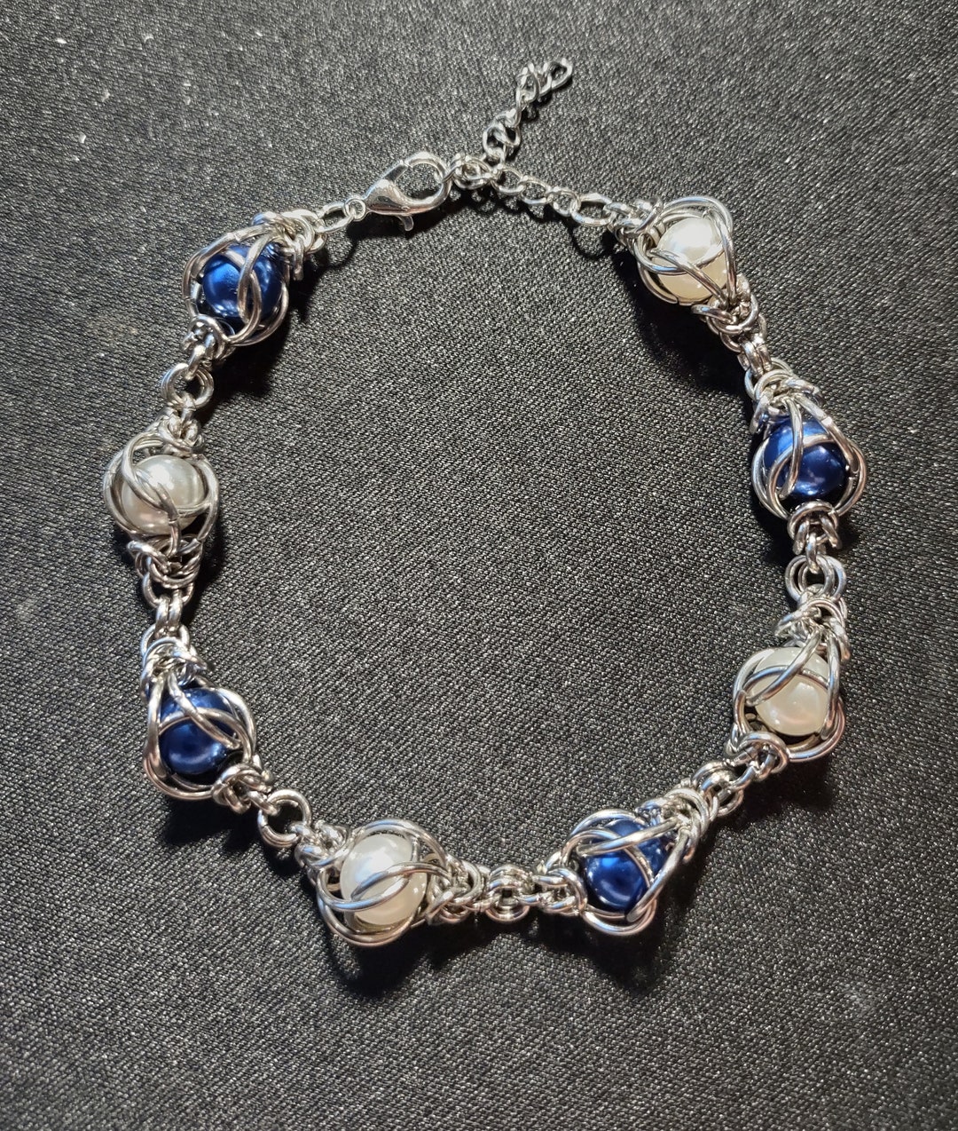 Captive "pearl" With Byzantine Chainmail Bracelet - Etsy