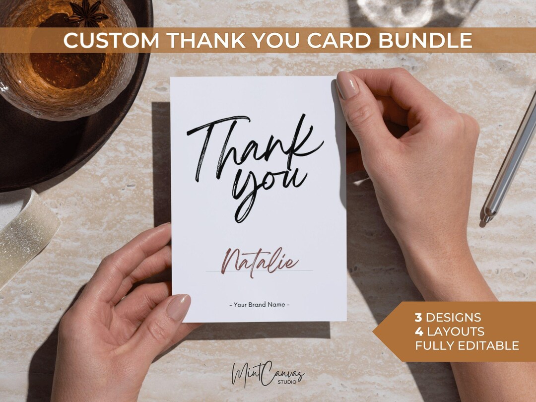 Thank You Card Canva Template Editable Package Insert Small Business ...