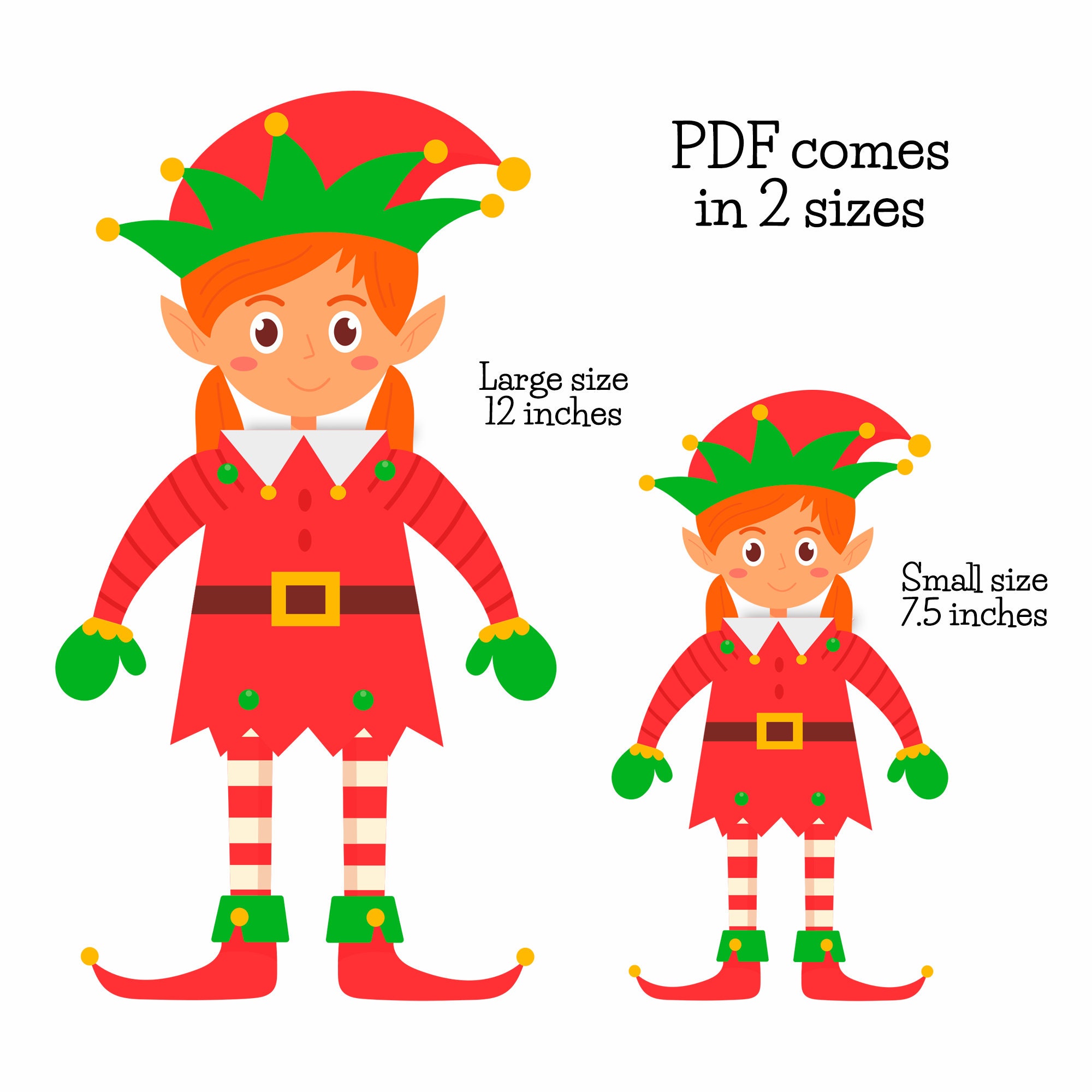 Printable Christmas Elves, 8 Articulated Paper Dolls, Instant Download ...