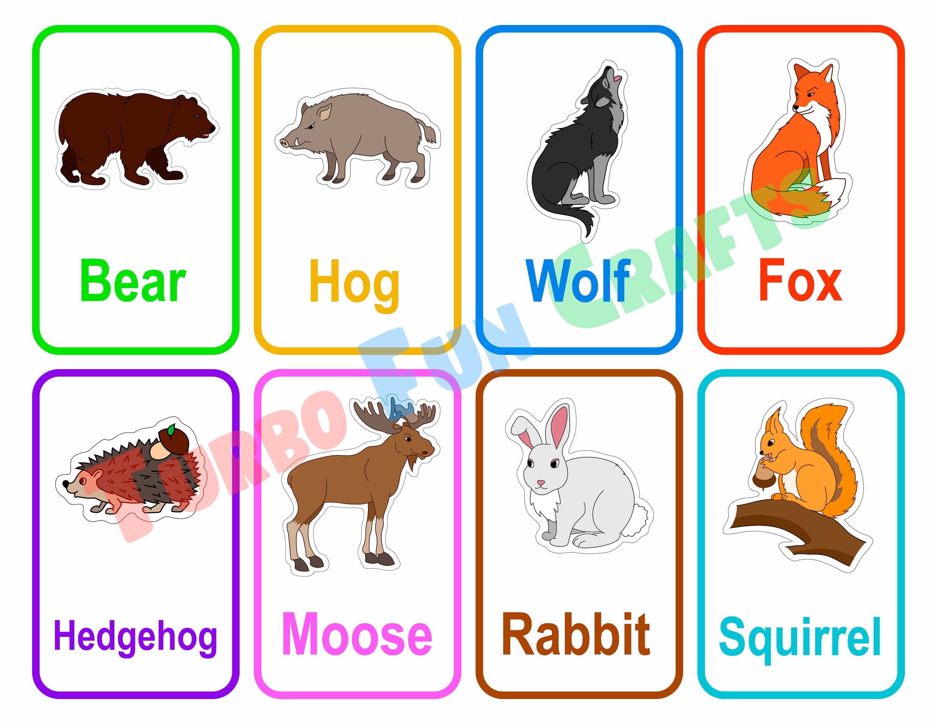 Animal Flashcards | Flashcards | Learn Animals | Preschool Memory Game ...