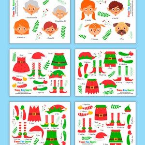 Printable Christmas Elves, 8 Articulated Paper Dolls, Instant Download ...