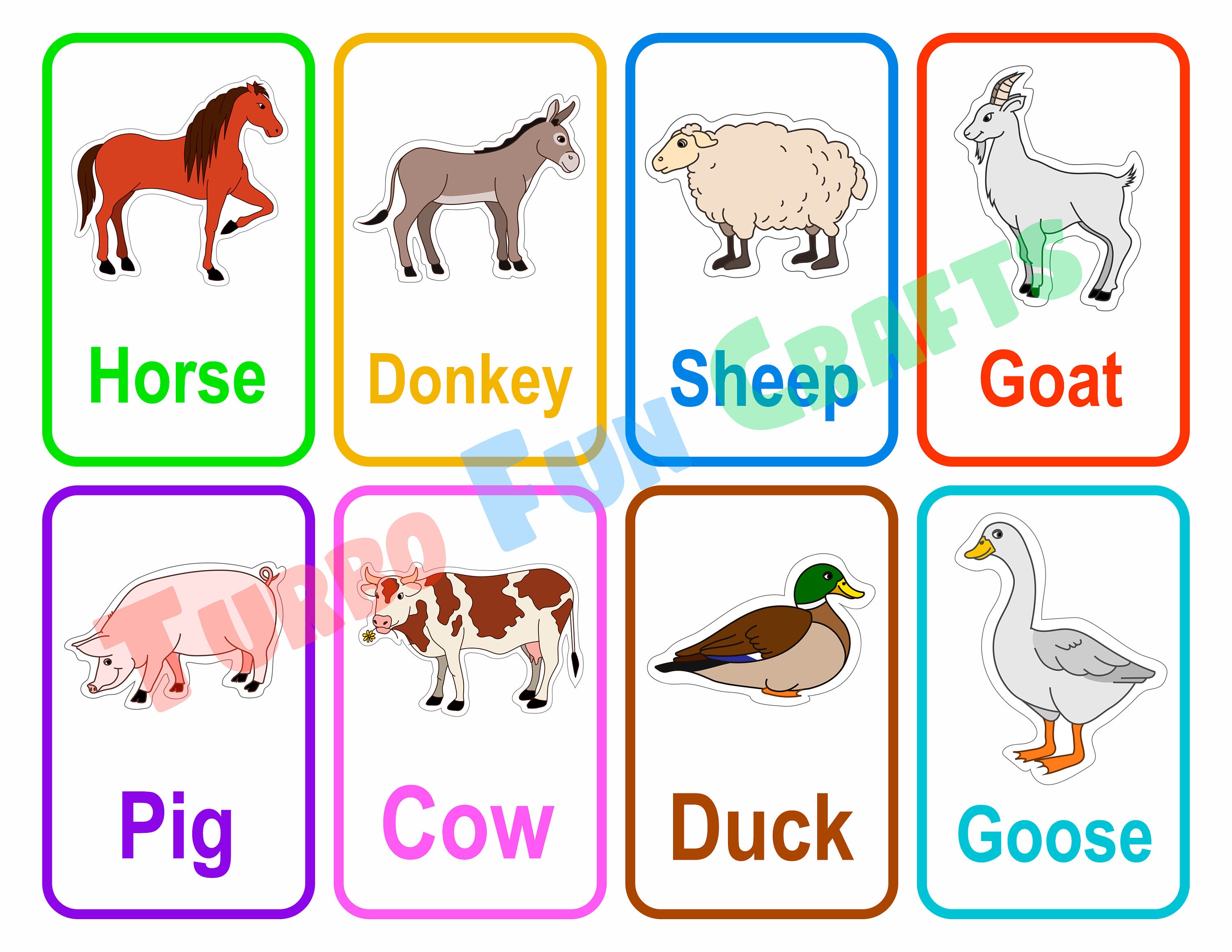 Animal Flashcards | Flashcards | Learn Animals | Preschool Memory Game ...