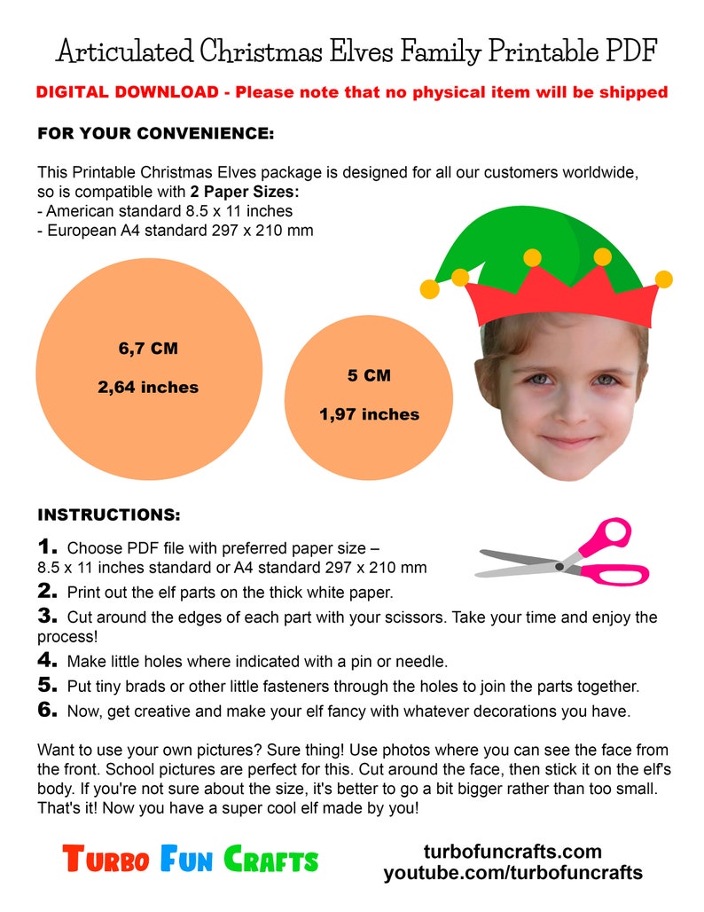 Printable Christmas Elves, 8 Articulated Paper Dolls, Instant Download ...