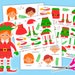 Printable Christmas Elves, 8 Articulated Paper Dolls, Instant Download ...