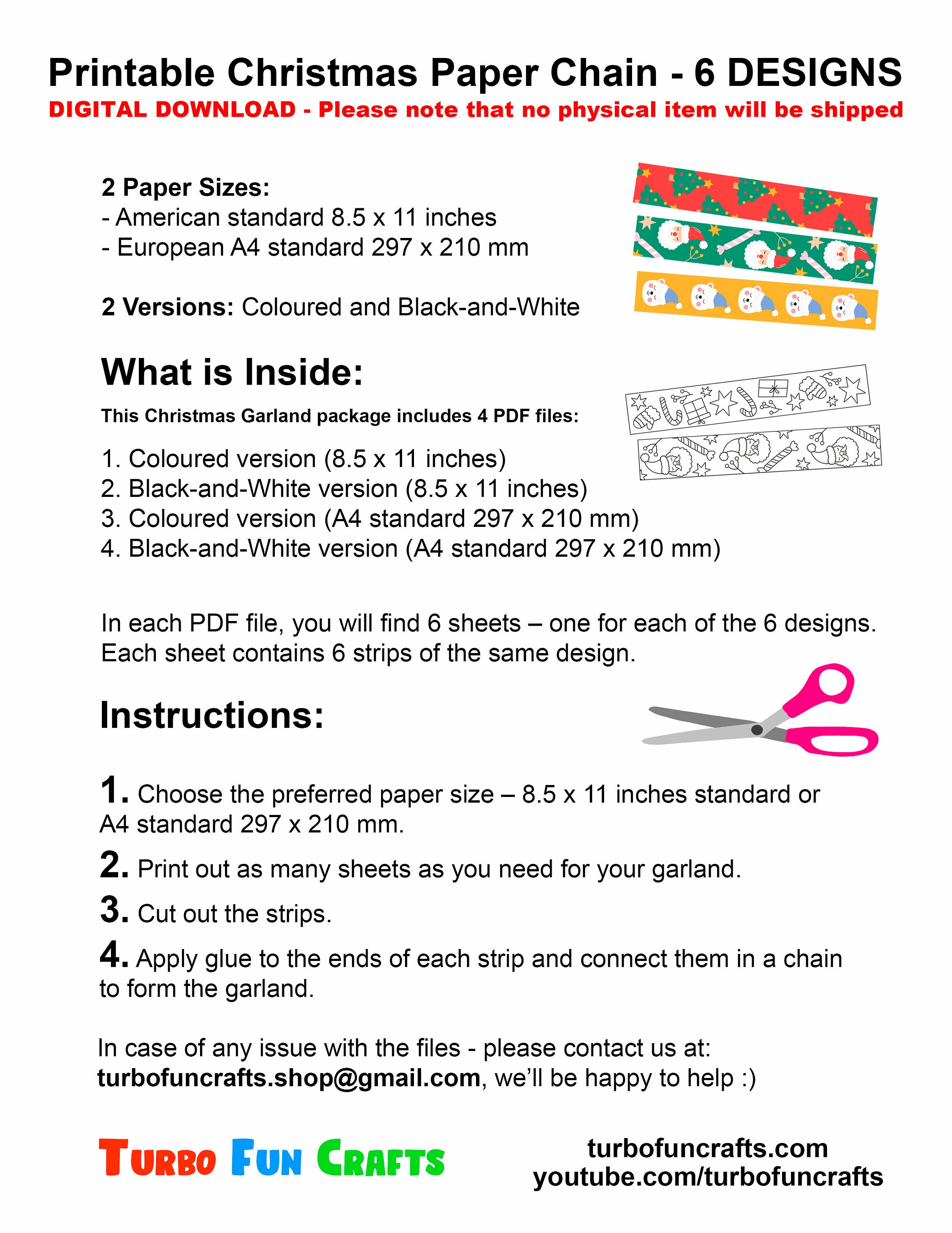 Printable Christmas Paper Chain - Traditional Christmas Party ...