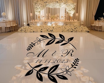 Custom Wedding Dance Floor Decal: Personalized Monogram Vinyl Sticker ...