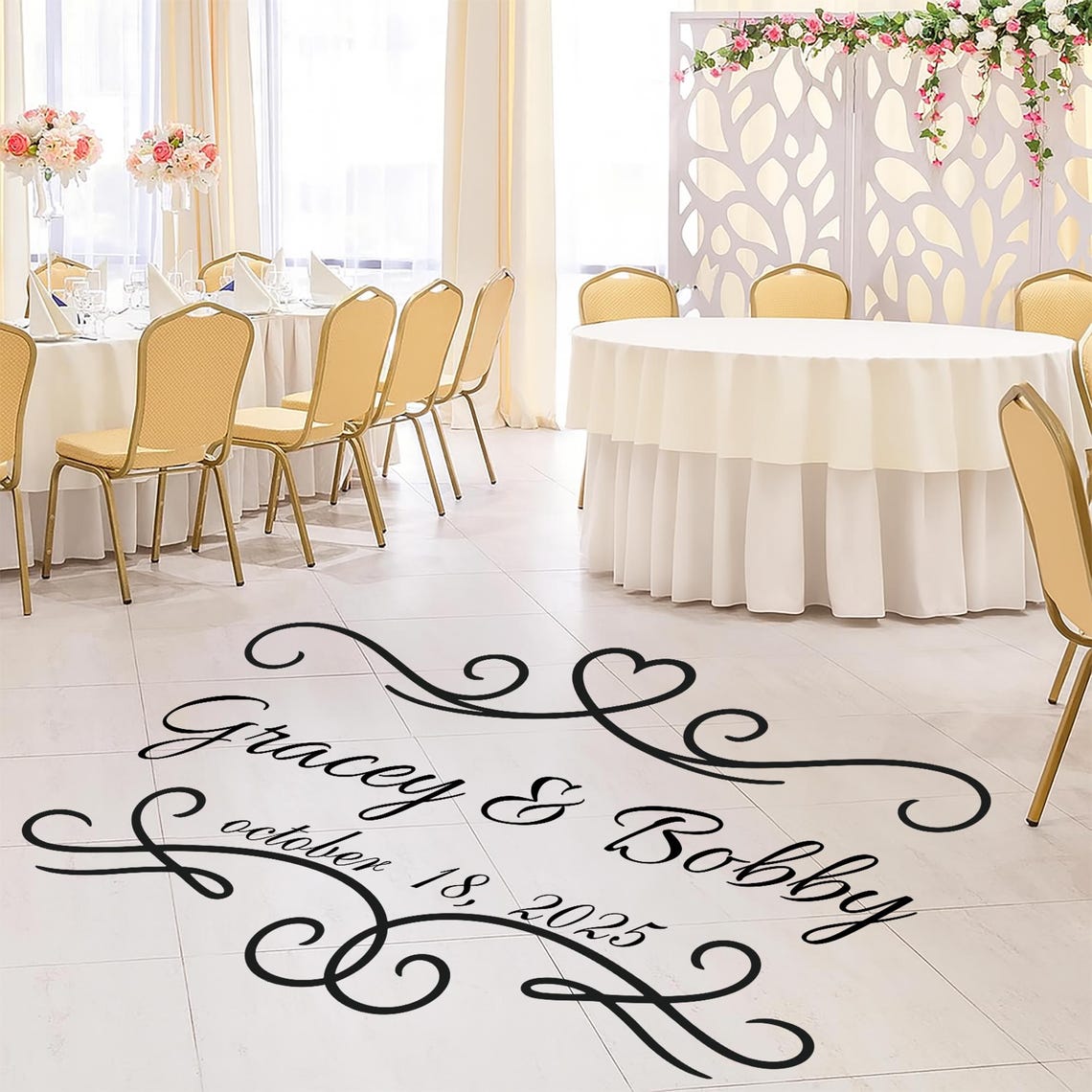 Wedding Dance Floor Decal - Custom Floor Decal for Wedding Reception ...