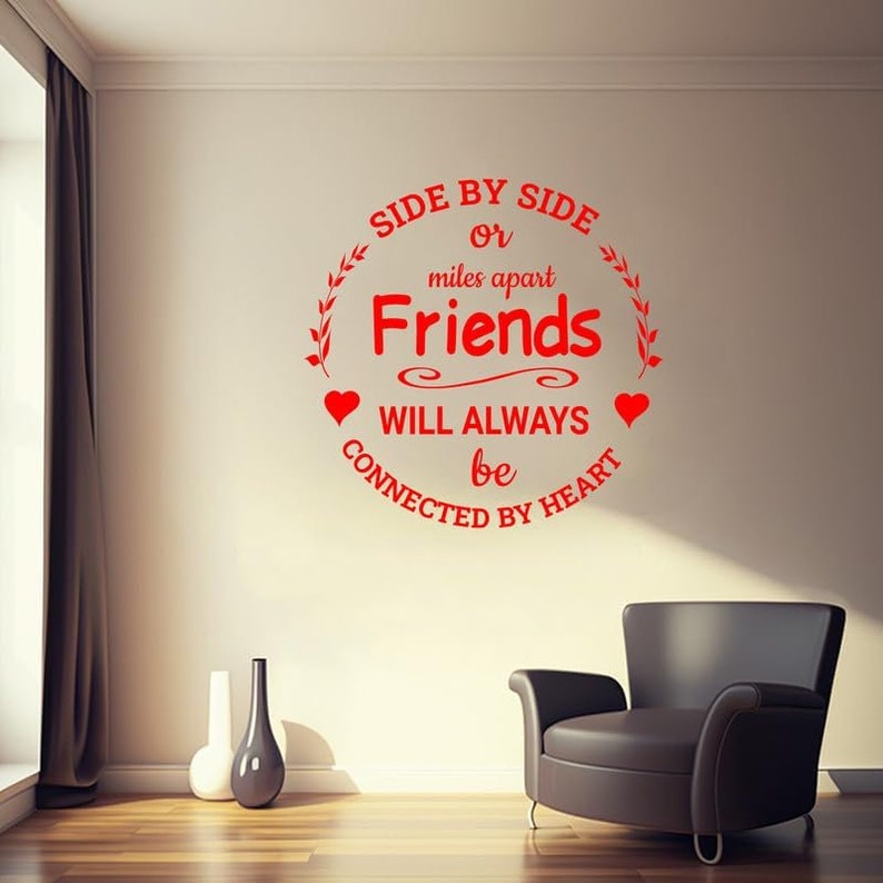 Friend Wall Vinyl Decals - Side by Side or Miles Apart Friends ...