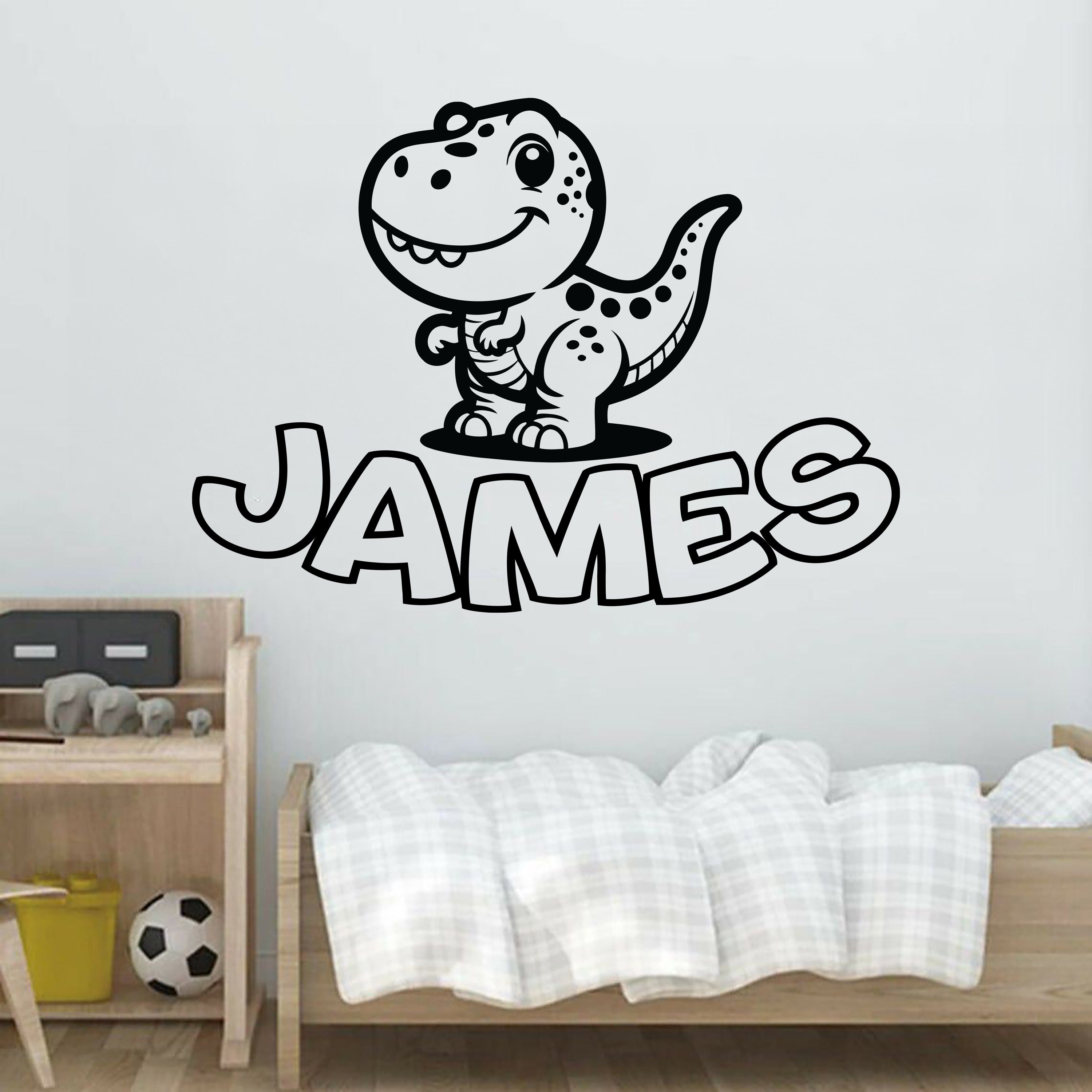 Baby T Rex Dinosaur Name Wall Decals, Personalized Name Dinosaur Wall ...