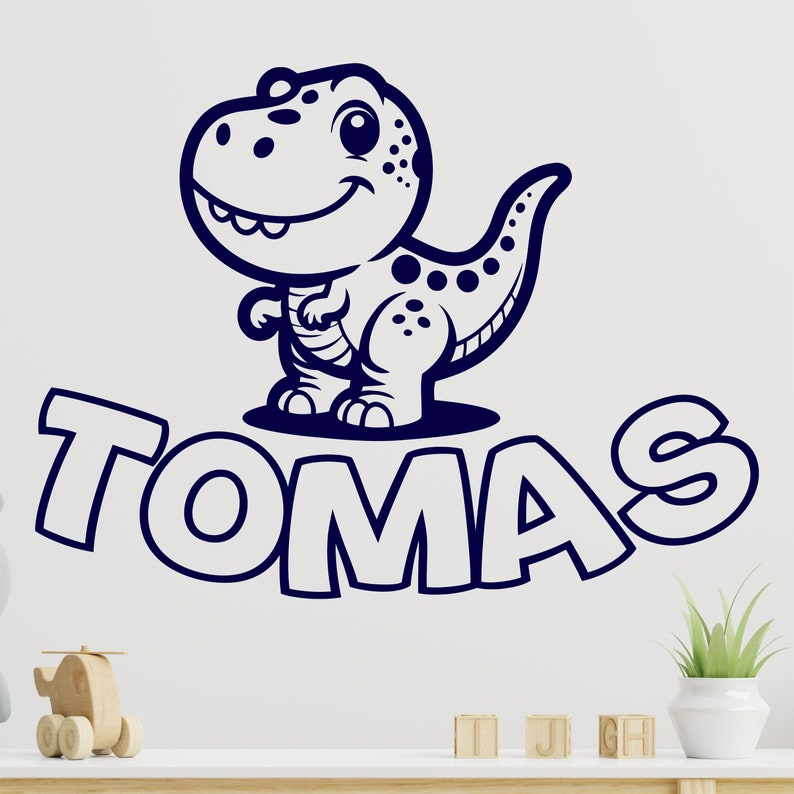 Custom Baby T-rex Dinosaur Name Wall Decal, Dino Room Decor - Etsy