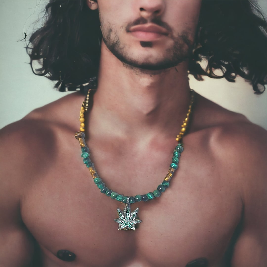 Necklace Tiger Eye Stone Rave Fit Leaf Pendant - Etsy