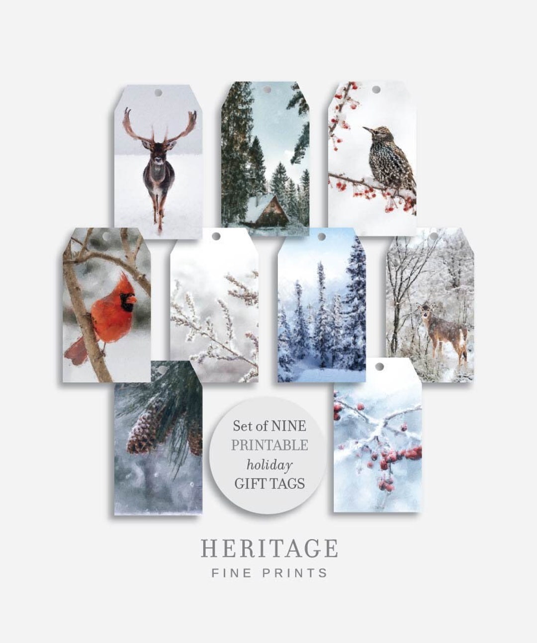 Holiday GIFT TAGS | PRINTABLE | Digital Download | Heritage Fine Prints ...