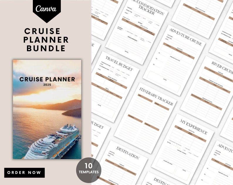 Cruise Planner Bundle 2025 | Printable Travel Planner Canva | Digital ...