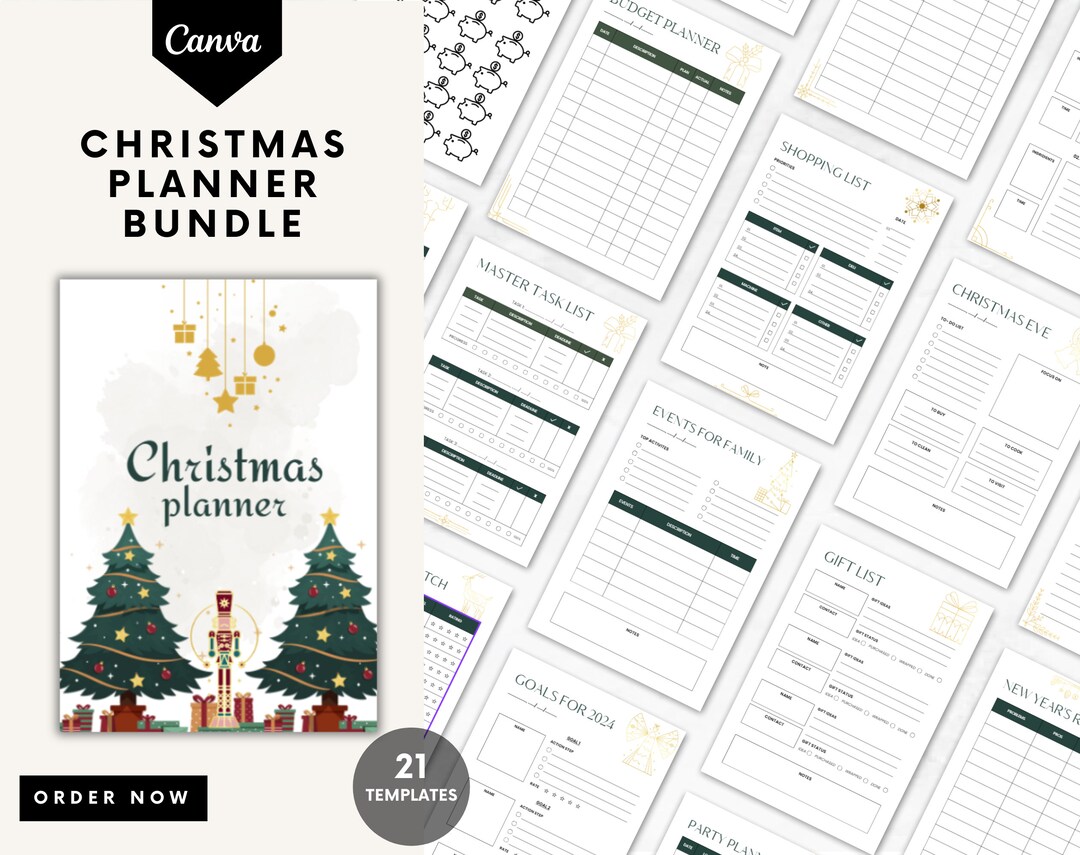 Christmas Planner Bundle Printable | Holiday Planning Templates ...