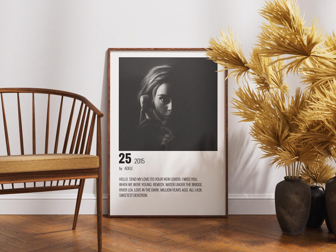 Adele Poster, Adele Album Poster, Adele Room Decor, Minimalist Album ...