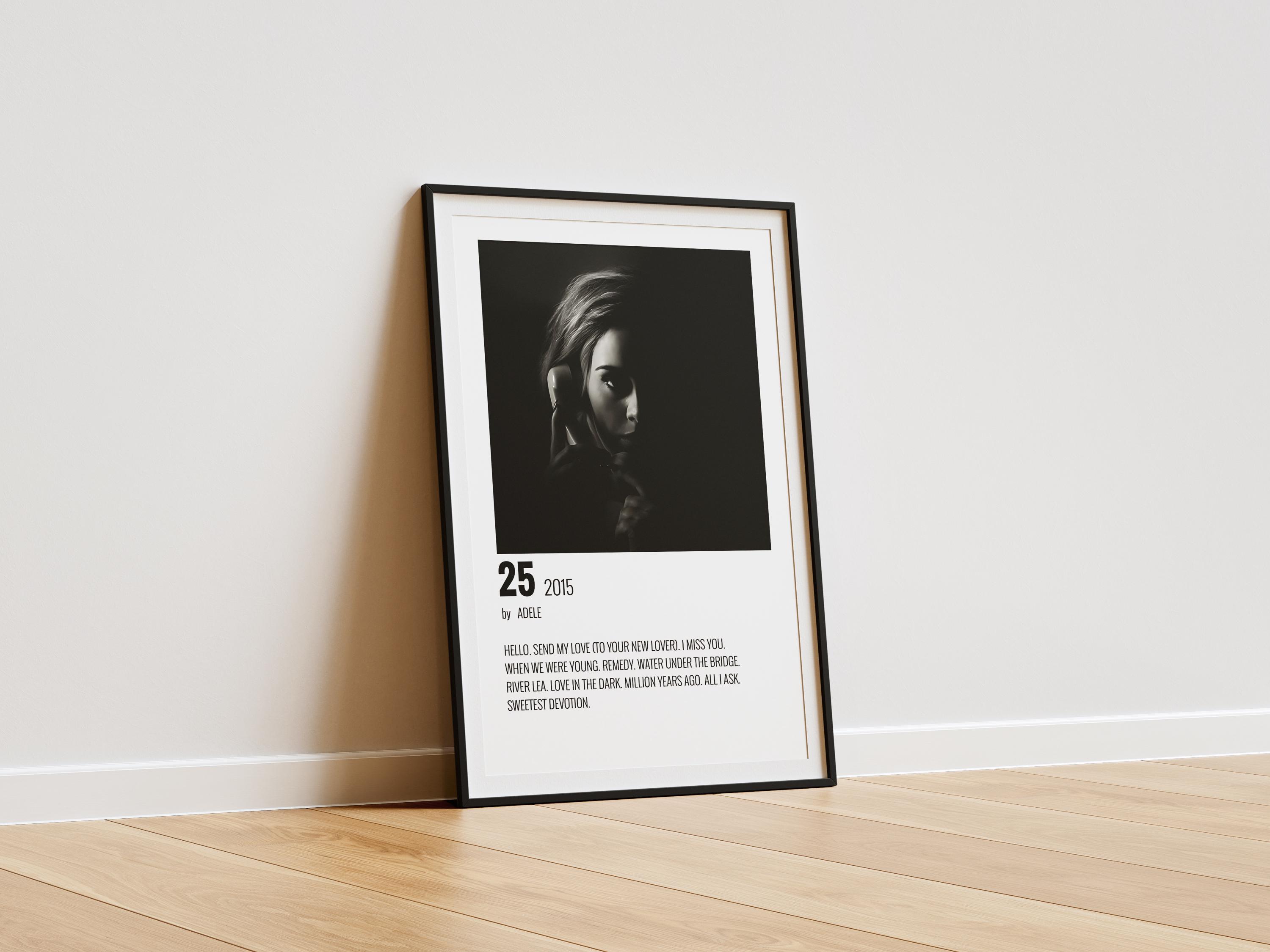 Adele Poster, Adele Album Poster, Adele Room Decor, Minimalist Album ...