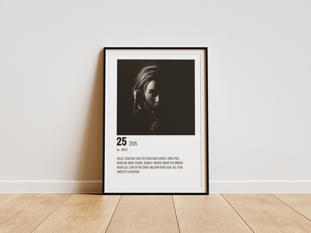 Adele Poster, Adele Album Poster, Adele Room Decor, Minimalist Album ...