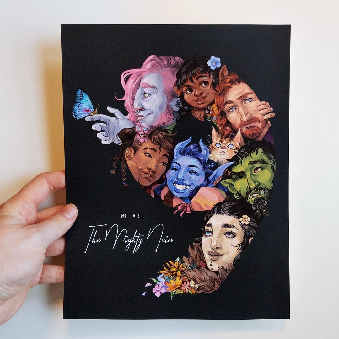 Mighty Nein Group Painting, Matte Print for Fans of Critical Role - Etsy