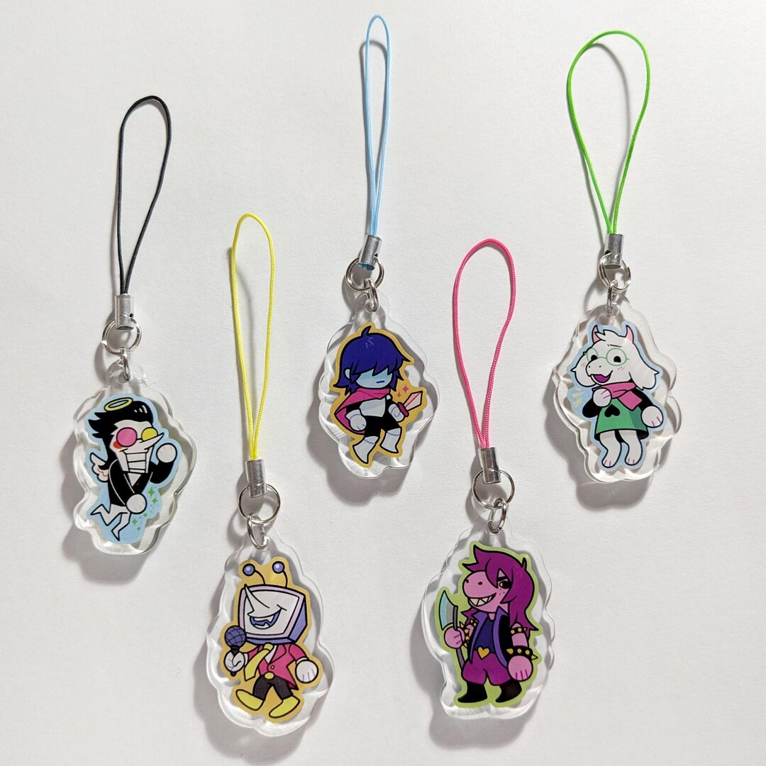 Deltarune Phone Charm Keychains With Susie, Kris, Ralsei, Tenna and ...