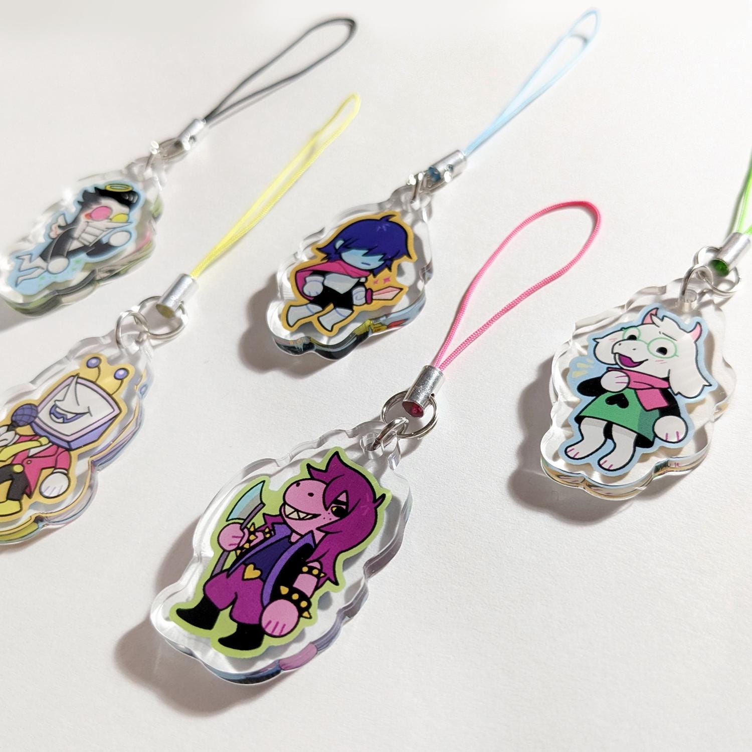 Deltarune Phone Charm Keychains With Susie, Kris, Ralsei, Tenna and ...