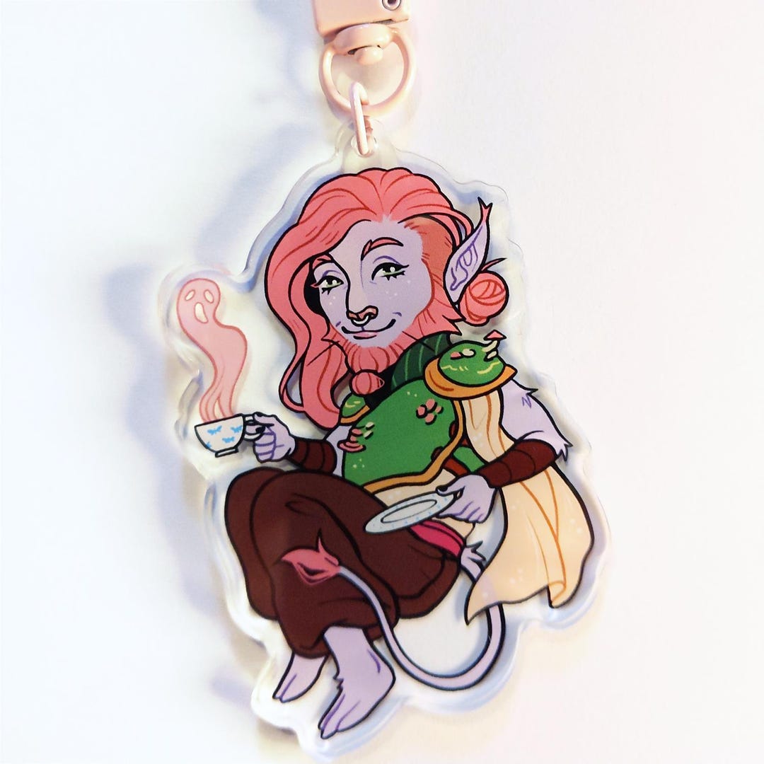 Cute Chibi Caduceus Clay Acrylic Keychain, Perfect for Critical Role ...