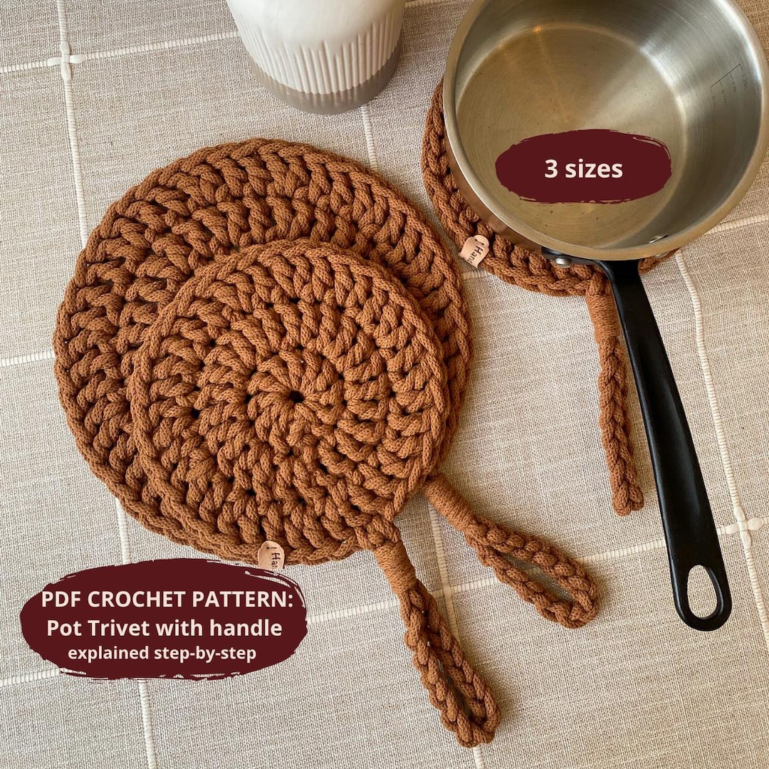 CROCHET PATTERN: Trivet / Hot Pot Pad With Handle | 3 in 1 | Instant ...
