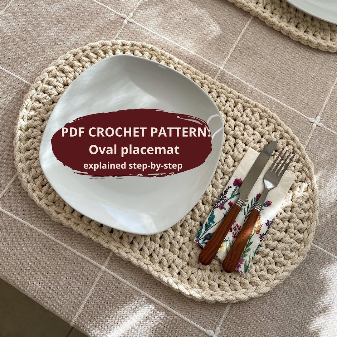 CROCHET PATTERN: Oval Placemat | Thick Table Mat | Instant Download PDF ...