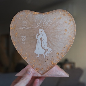 Birth Heart in Epoxy Resin, Birth Memories. Personalized Gift - Etsy