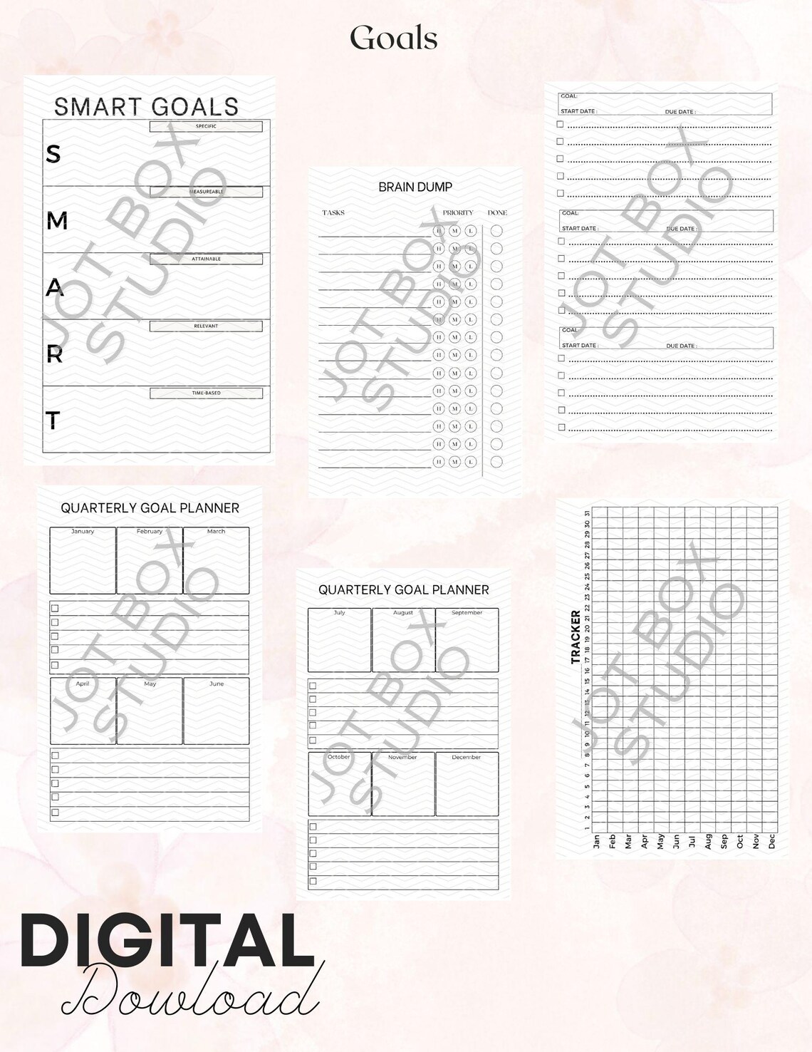 Goals Half Letter Junior Planner Printable Inserts (5.5 X 8.5 In) - Etsy