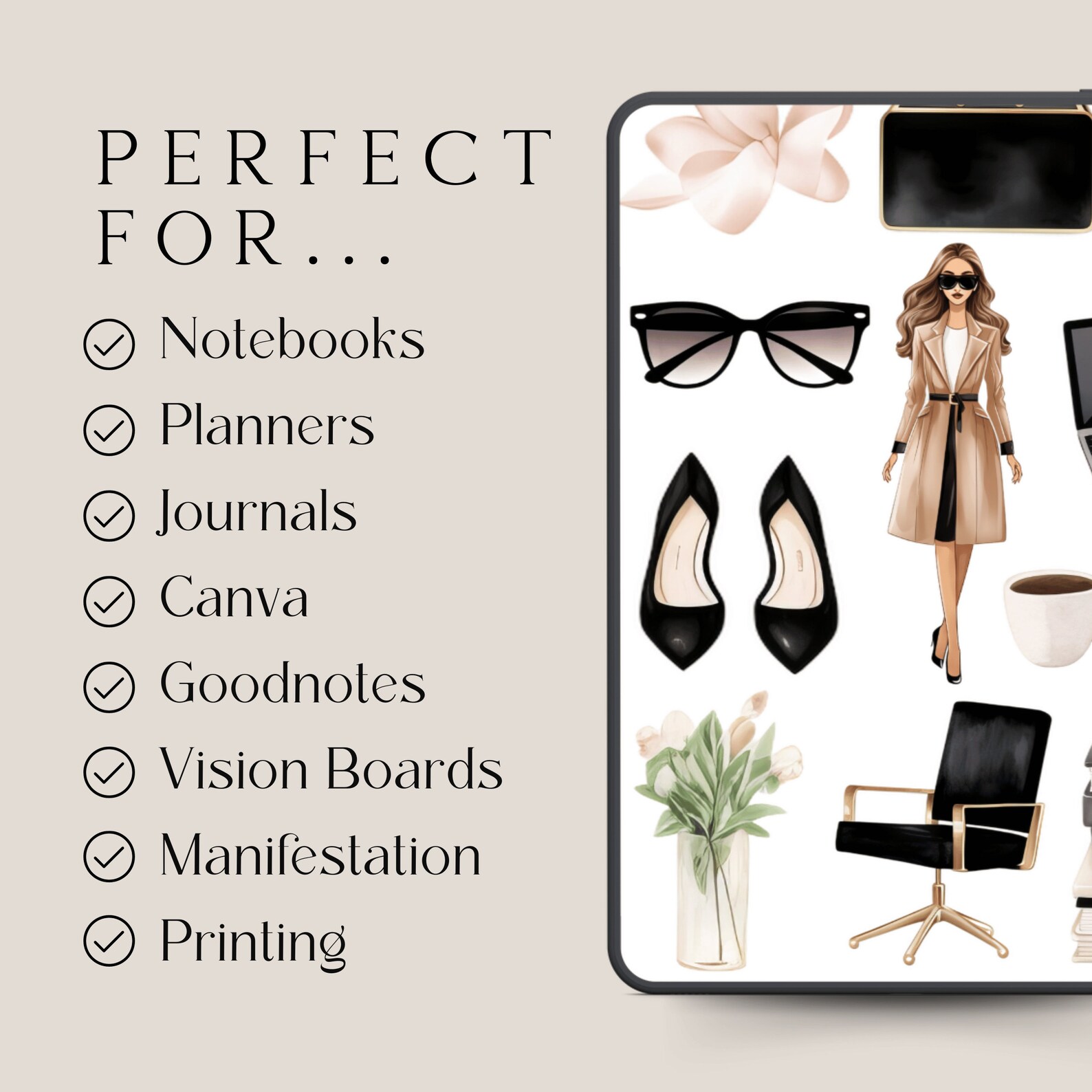 Girl Boss Digital Sticker Book Goodnotes Stickers iPad Stickers for ...