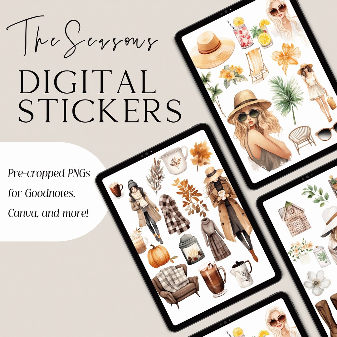 Seasonal Digital Sticker Book Goodnotes Stickers iPad Stickers for iPad ...