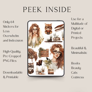 Bookworm Digital Sticker Book Goodnotes Stickers iPad Stickers for iPad ...