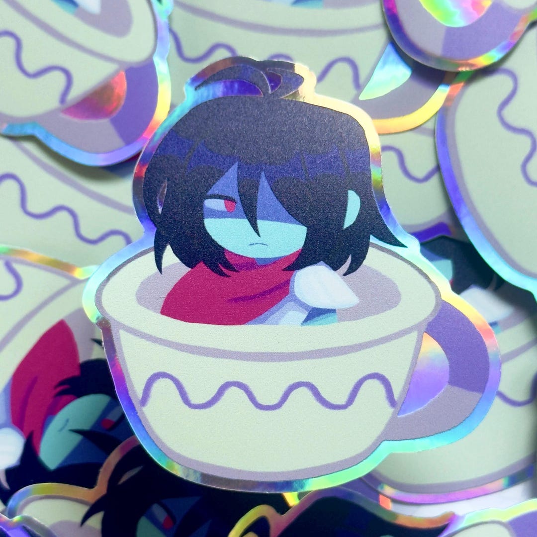 DELTARUNE | Kris Cup Holo Sticker - Etsy