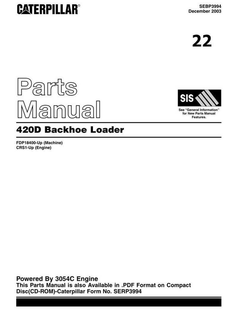Caterpillar 420D Backhoe Loader Parts Manual 1061 Pages - Etsy
