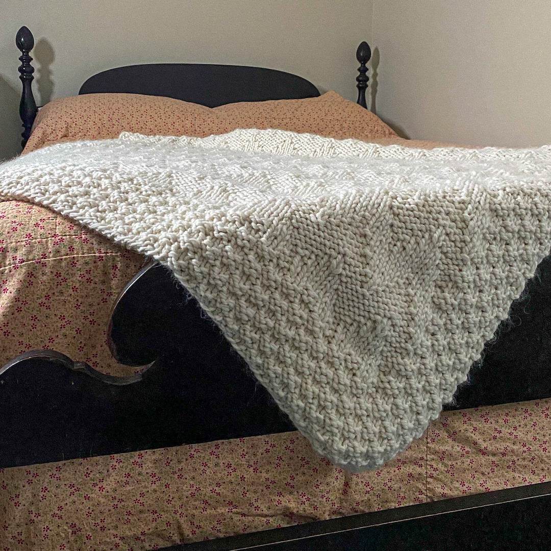 Knitting Pattern: Easy Knit Afghan, Knits and Purls, Seamless, One ...