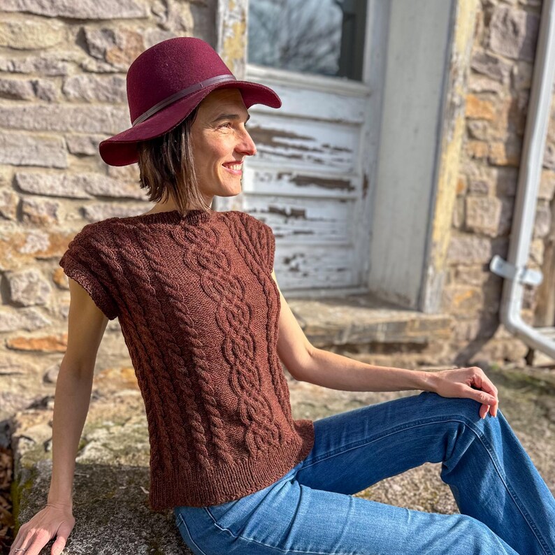 Cable Knit Vest Knitting Pattern - Etsy