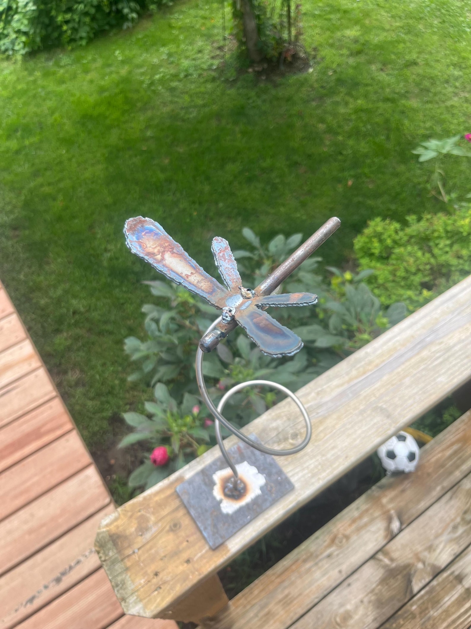 Dragonfly With Pedestal Rustic Yard Art Outdoor Sculpture - Etsy