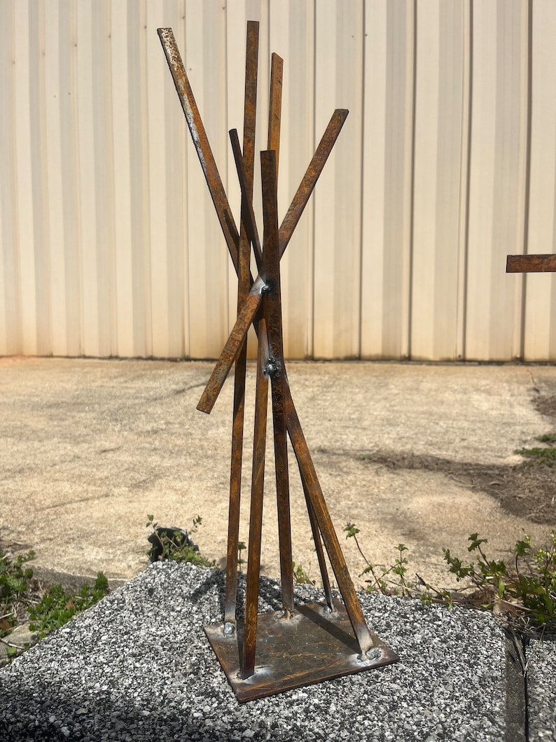 Rustic Abstract Steel Outdoor Sculpture - Etsy