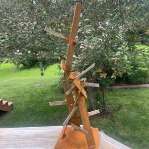 Rustic Abstract Steel Outdoor Sculpture Modern Yard Art Garden Decor - Etsy