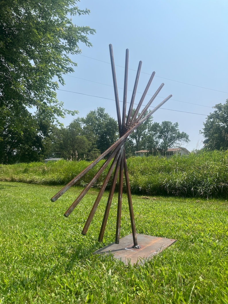 Large Abstract Metal Sculpture Rustic Patina Outdoor Art - Etsy
