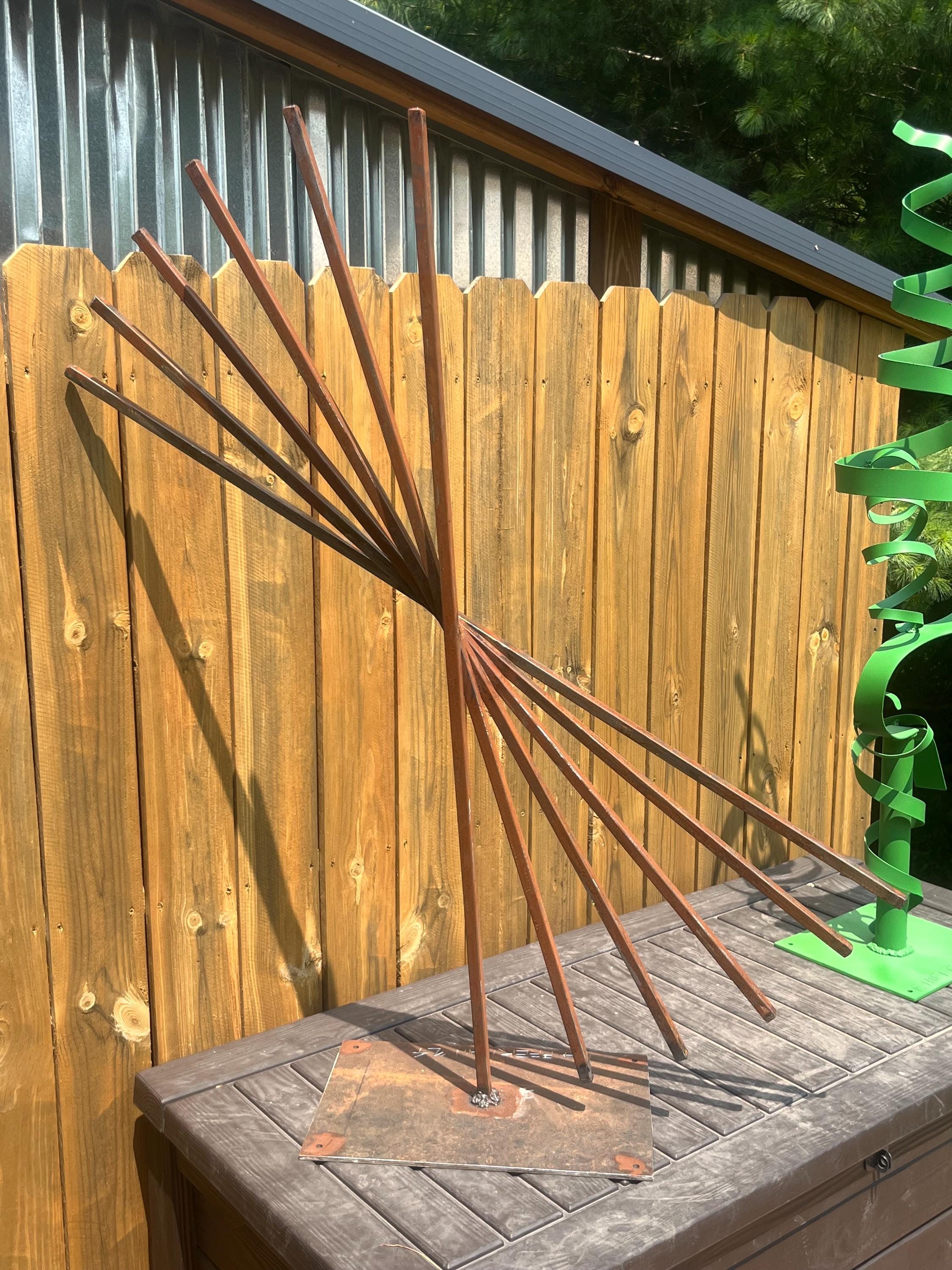 Large Abstract Metal Sculpture Rustic Patina Outdoor Art - Etsy