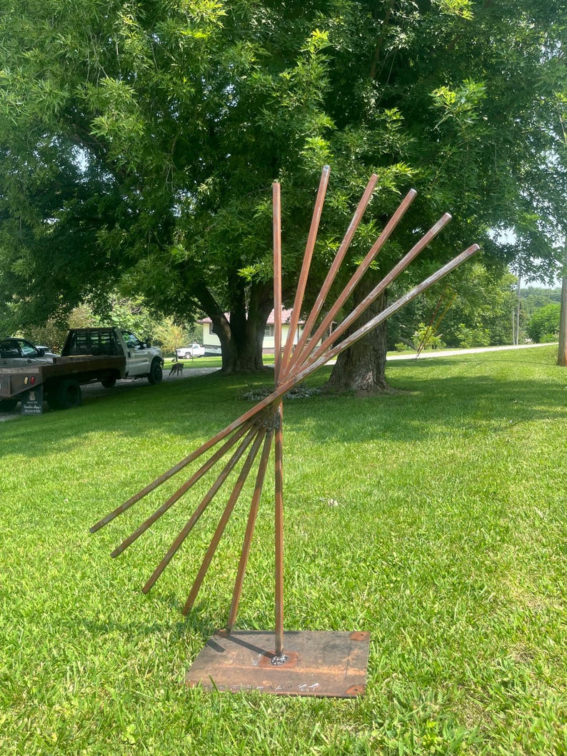 Large Abstract Metal Sculpture Rustic Patina Outdoor Art - Etsy